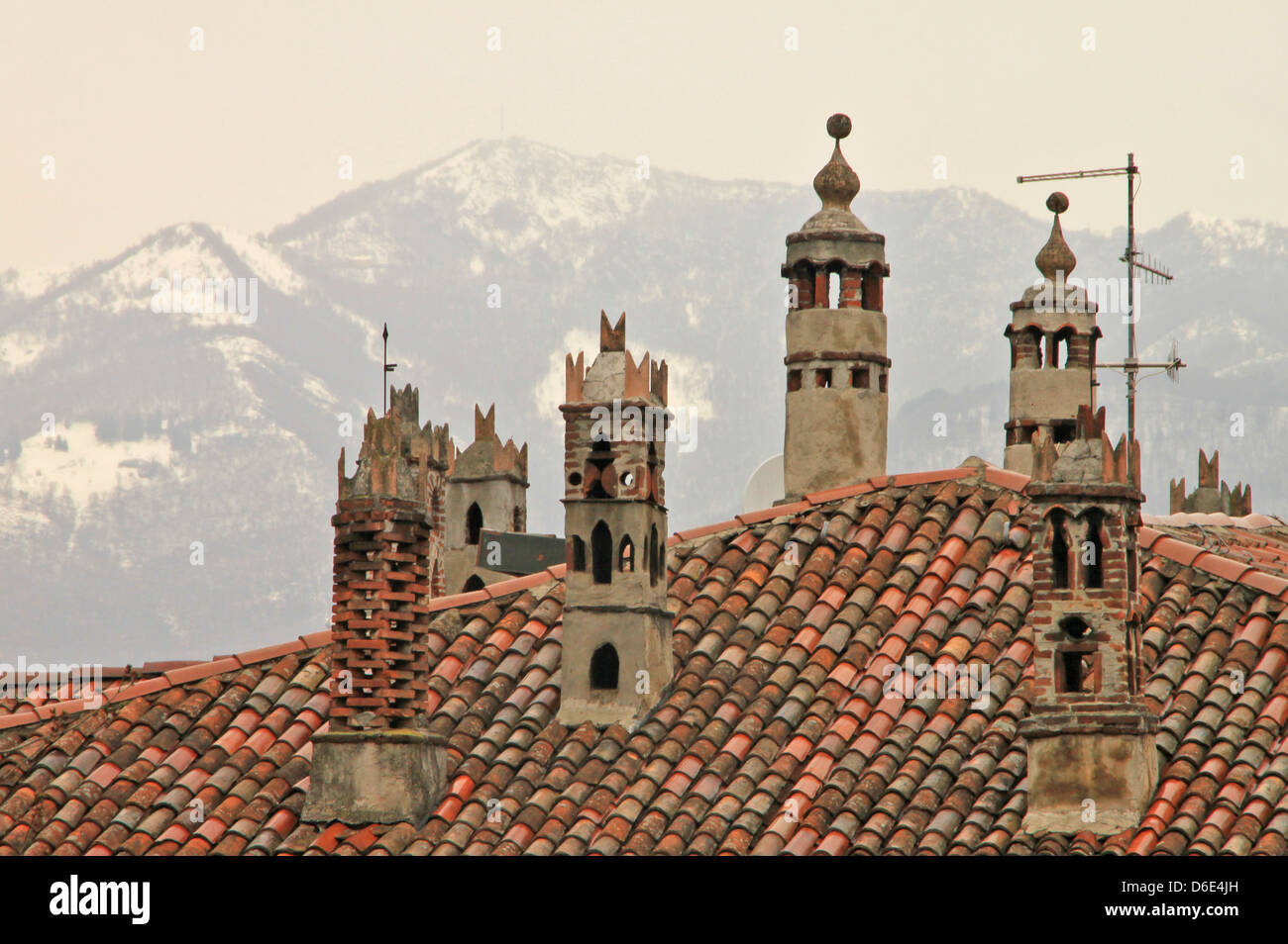 Tile roof of the house in a medieval city Stock Photo - Alamy