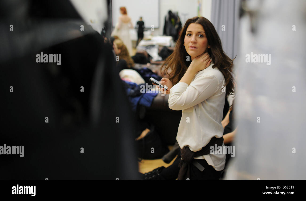 A model backstage at Ali Thompson fahsion show offsite the Mercedes ...