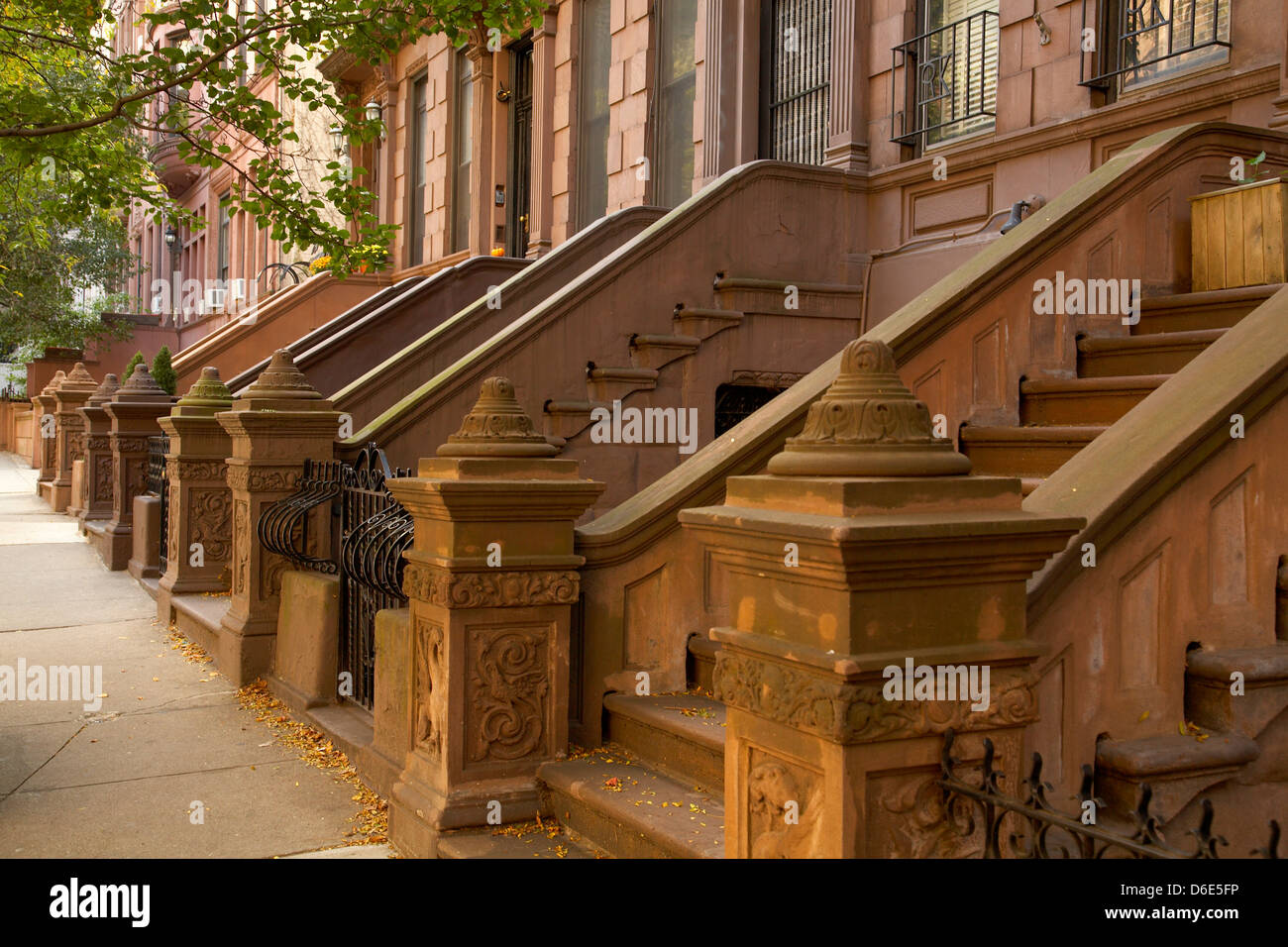 Front steps of apartment buildings, New York, New York, United States ...