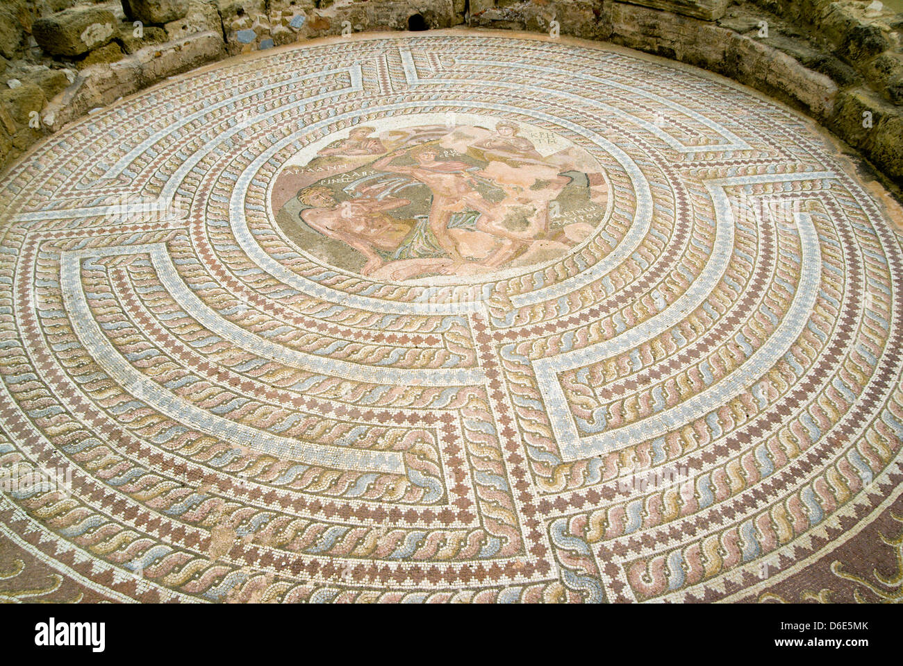 Mosaic of Theseus slaying the Minotaur, House of Thesius Archaeological ...