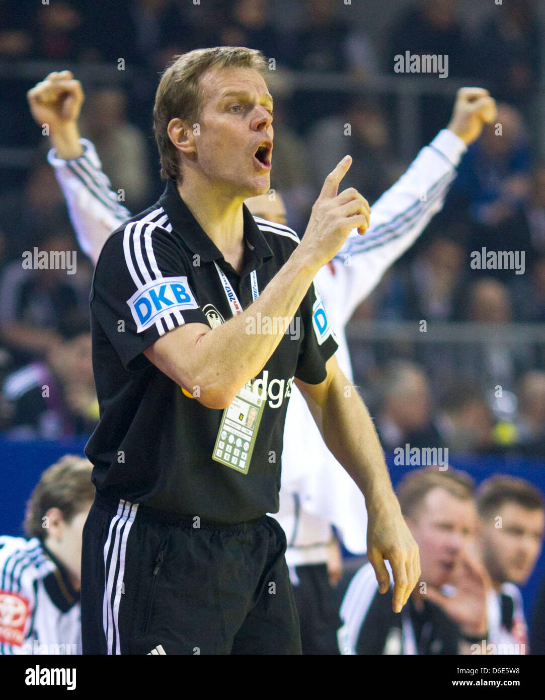 Germany's national coach Martin Heuberger gestures on the sideline ...