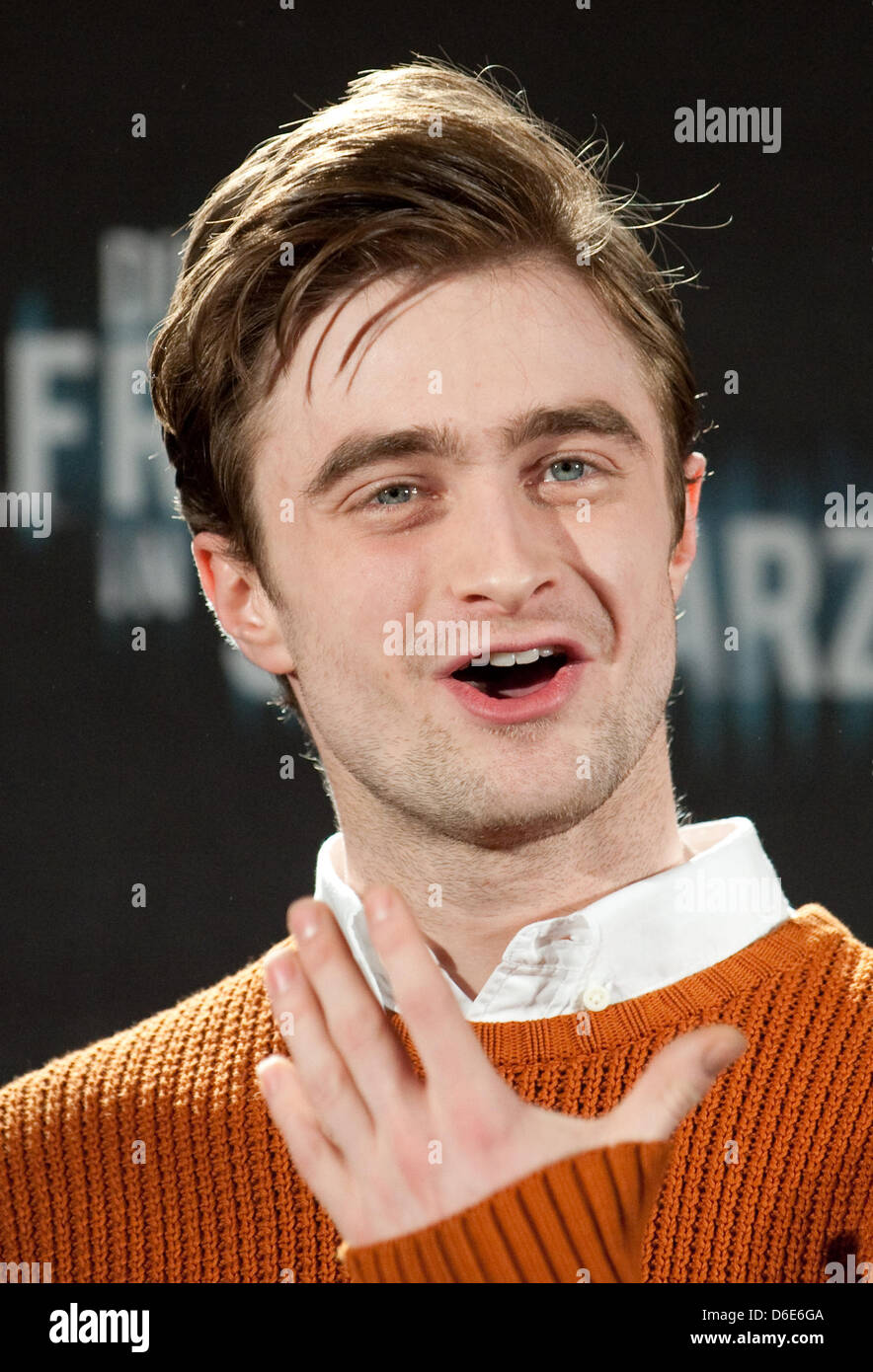 British actor Daniel Radcliffe stands during a photo session during the ...