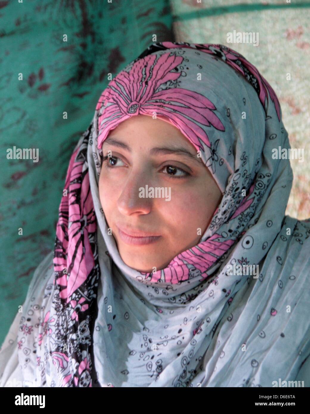 Yemeni Nobel Peace Prize winner Tawakkul Karman is pictured in a tent ...