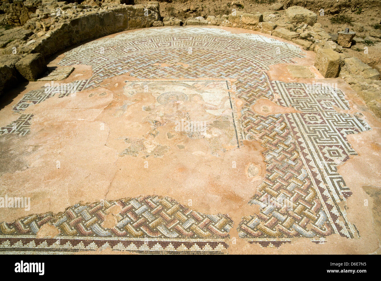 Mosaic, House of Thesius Archaeological park, Paphos, Cyprus Stock ...