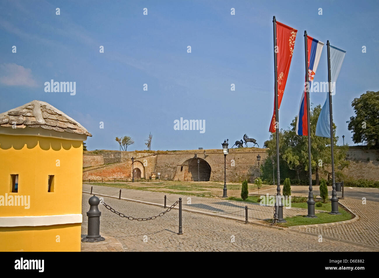 EUROPE, SERBIA, River Danube, Novi Sad, Petrovaradin Citadel (18th C ...
