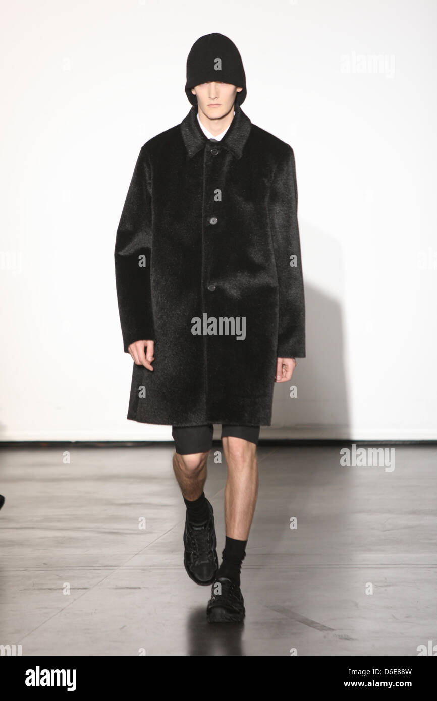 A model wears a creation by Belgian designer Raf Simons as part of the ...