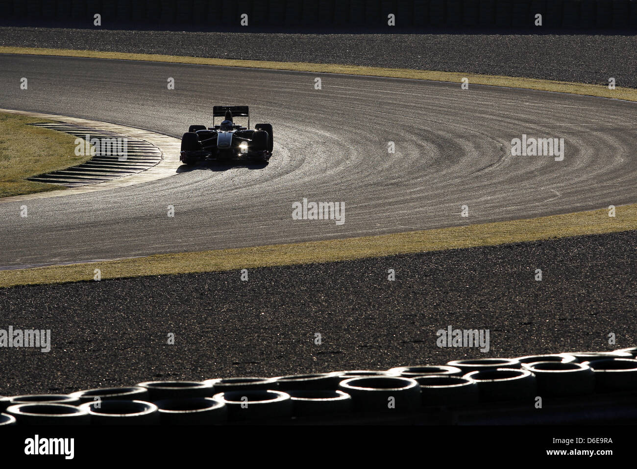 Finnish Formula 1 driver Kimmi Raikkonen of Lotus Renault test drives ...