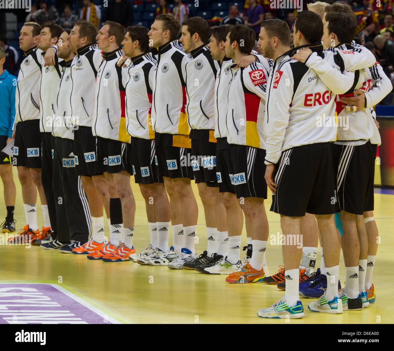 The German team before the Handball European Championship match between ...
