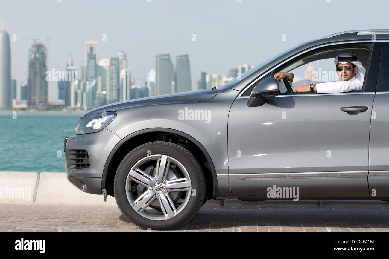Volkswagen presents a Touareg at the Qatar Motor Show in Doha, Qatar ...