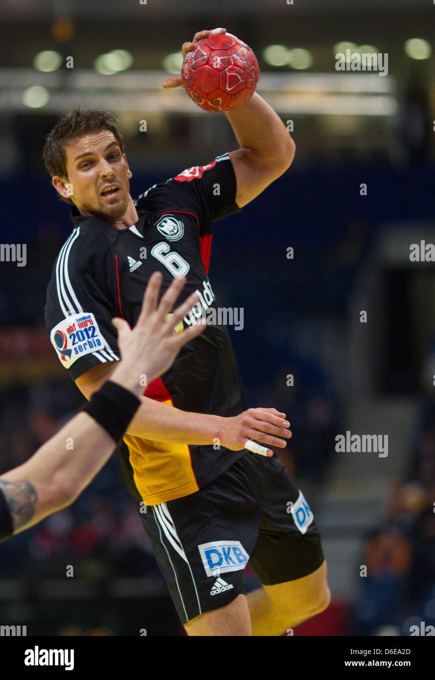 Germany's Adrian Pfahl on the attack during the Handball European ...