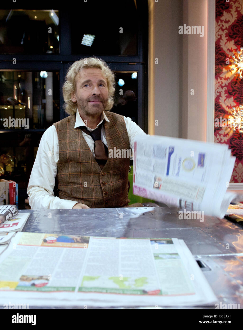 TV presenter Thomas Gottschalk poses after the premiere of his TV show ...