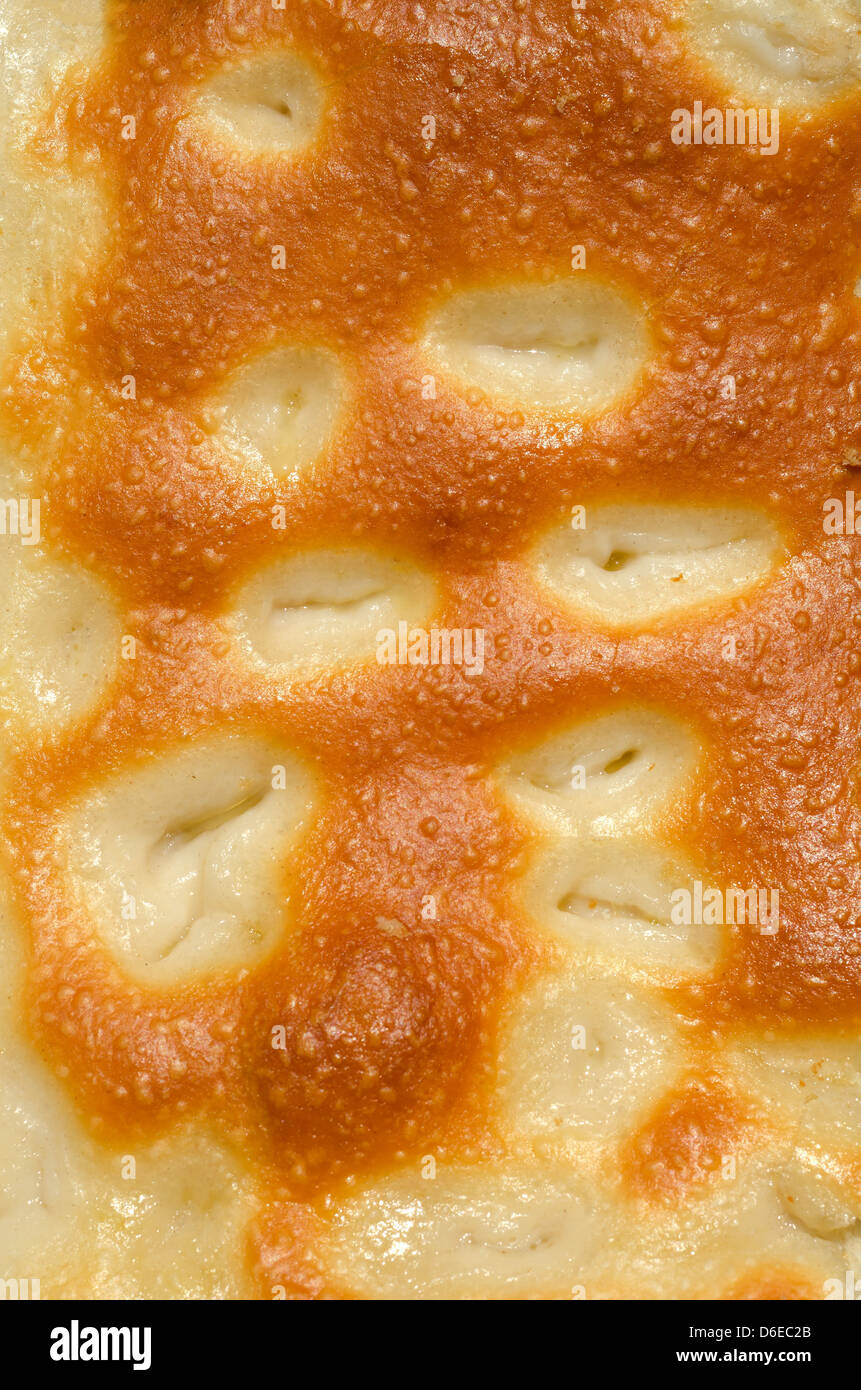 detail of focaccia with olive oil in Genoa in Liguria Stock Photo - Alamy
