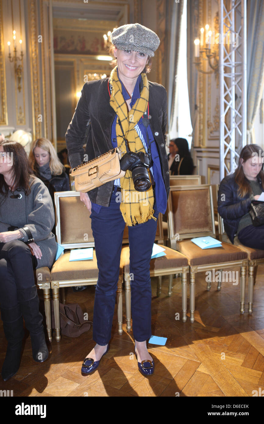 Former Chanel supermodel Ines de la Fressange attends the presentation ...