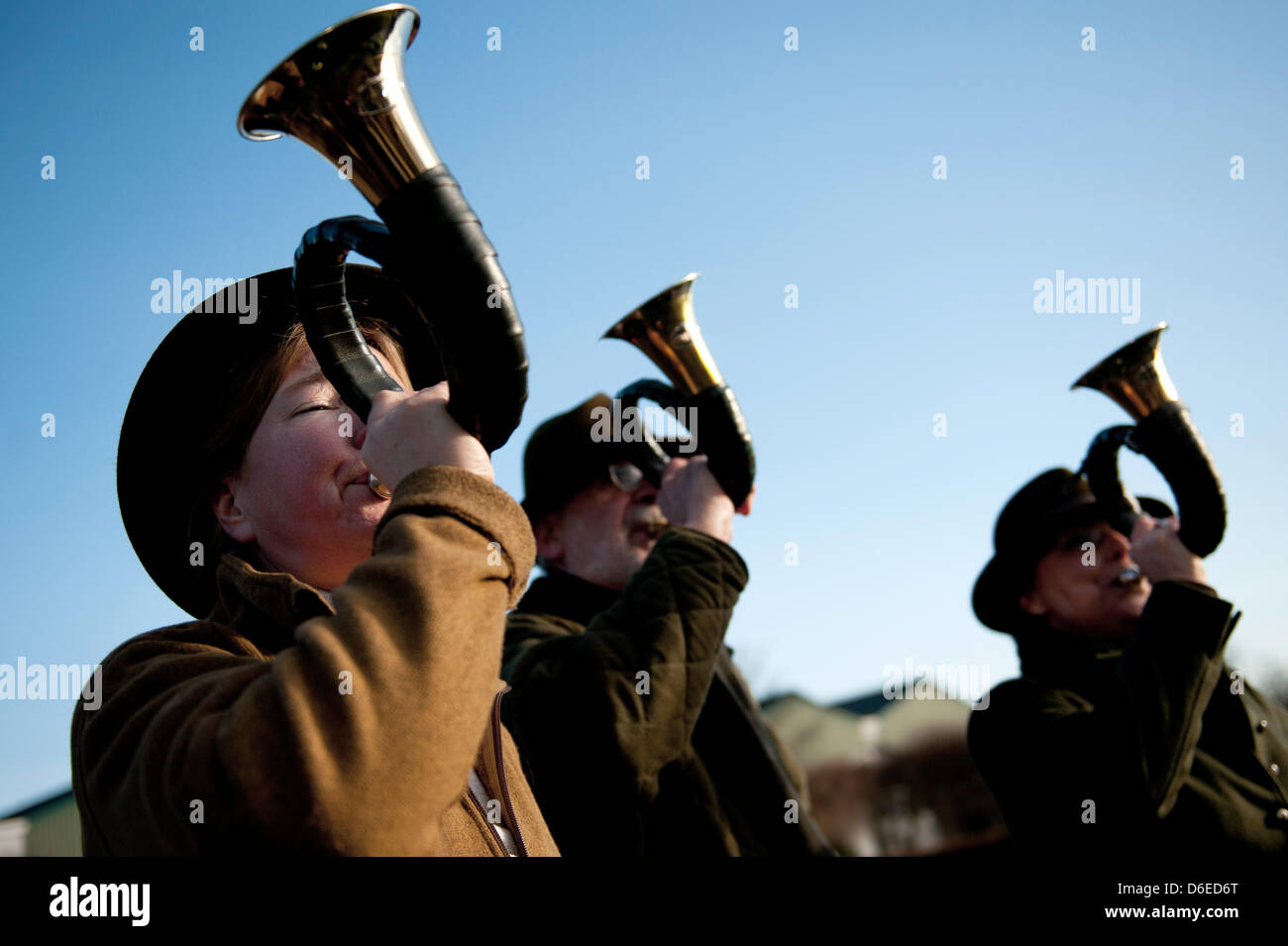 Gabi Mackenberg (L-R), Fritz Humpert and Claudia Weiss play hunting ...