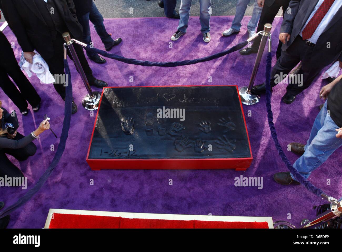 The Prints are shown at the Michael Jackson Hand and Footprint Ceremony ...