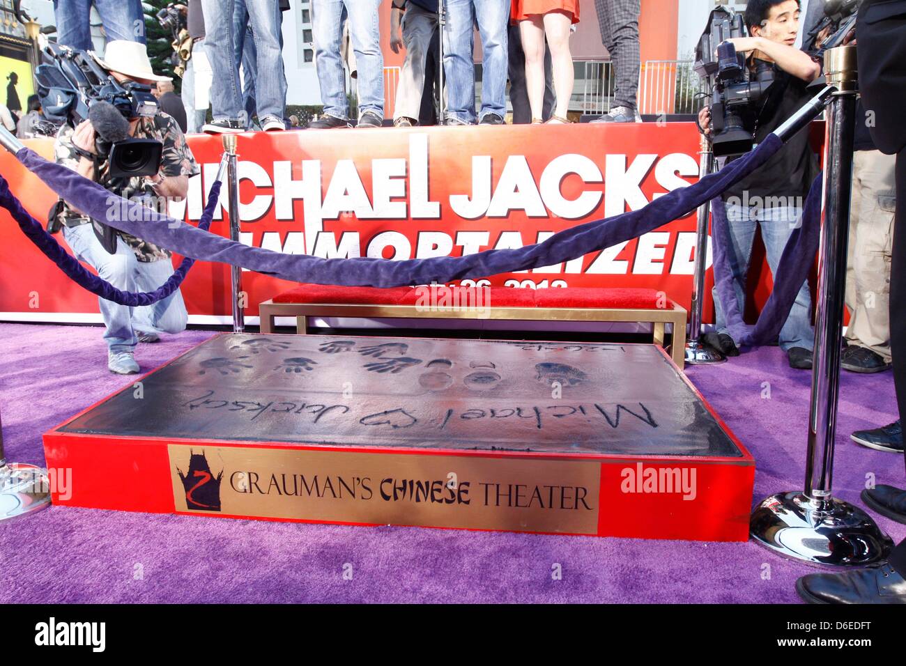 The Prints are shown at the Michael Jackson Hand and Footprint Ceremony ...