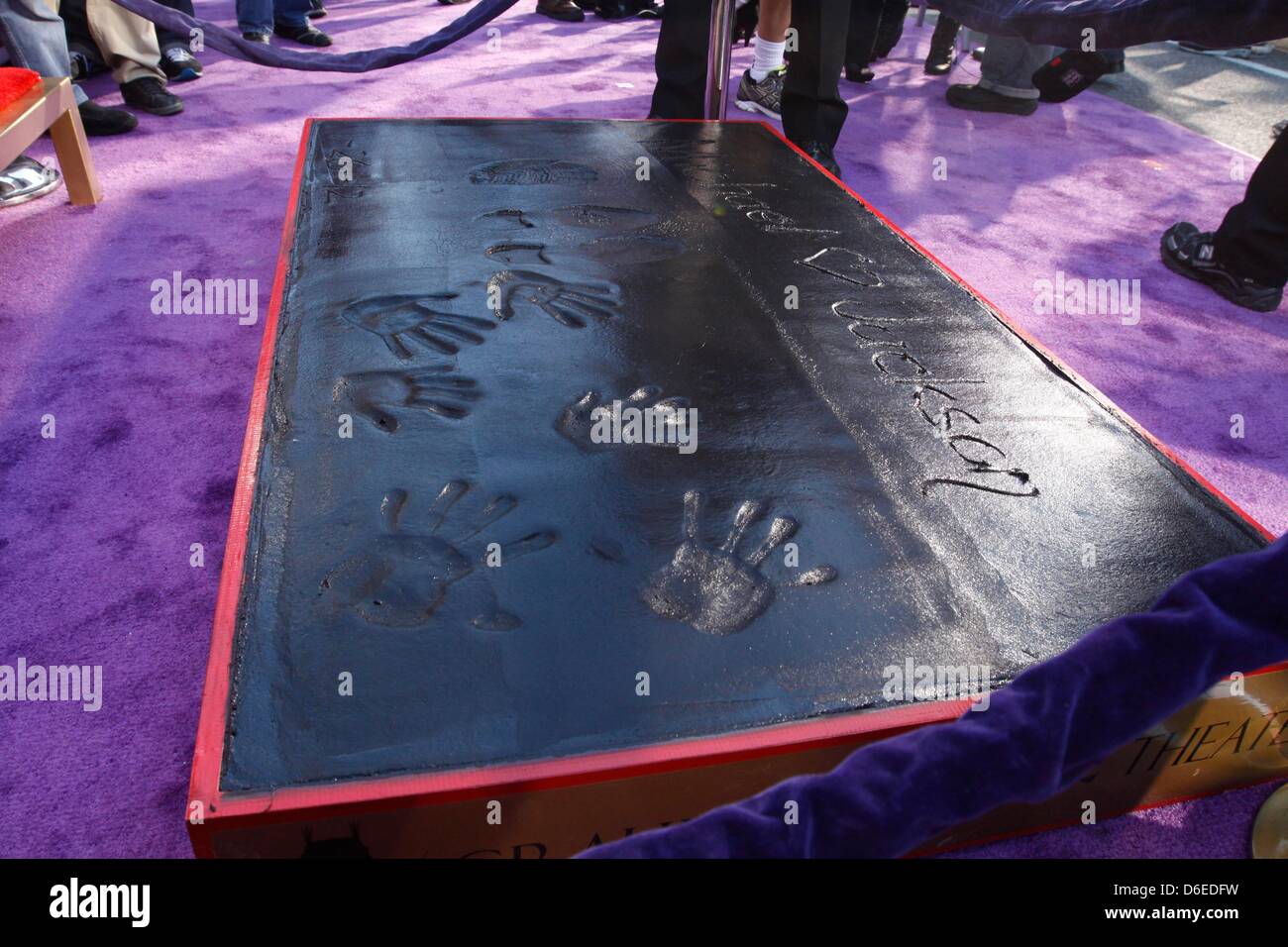 The Prints are shown at the Michael Jackson Hand and Footprint Ceremony ...