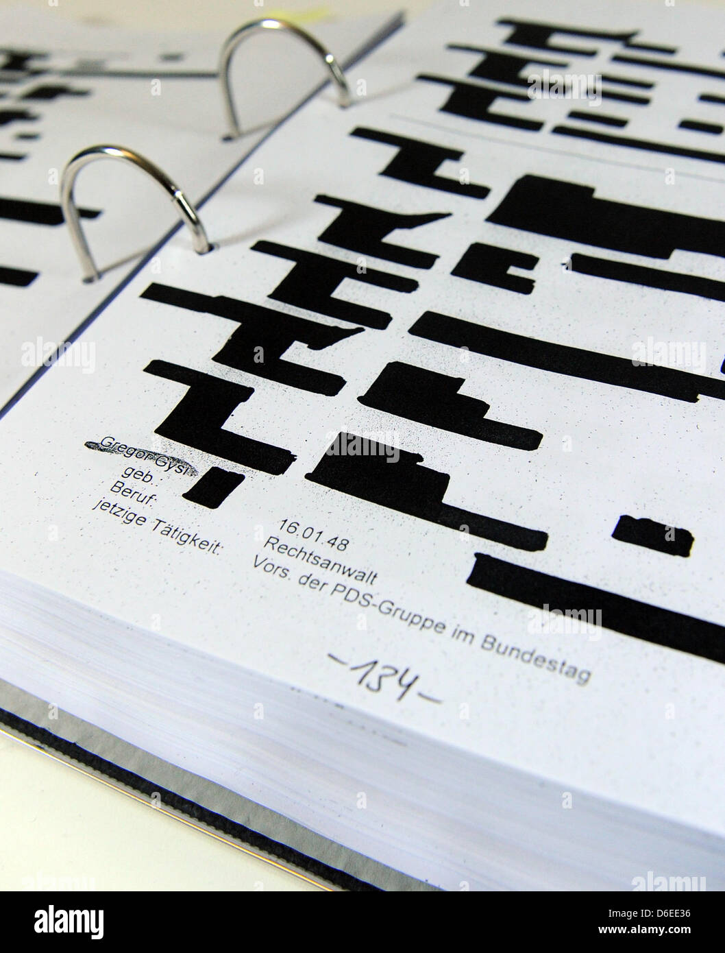 Pages of a file of the German intelligence service on party leader of ...