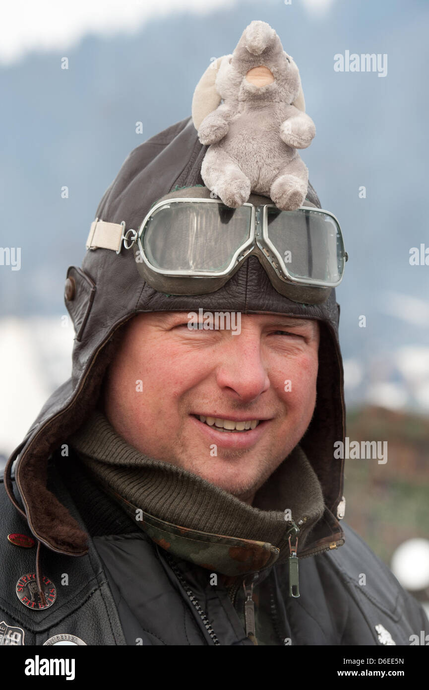 A motorcycle enthousiast stands on the grounds of the Elephant Rally in ...