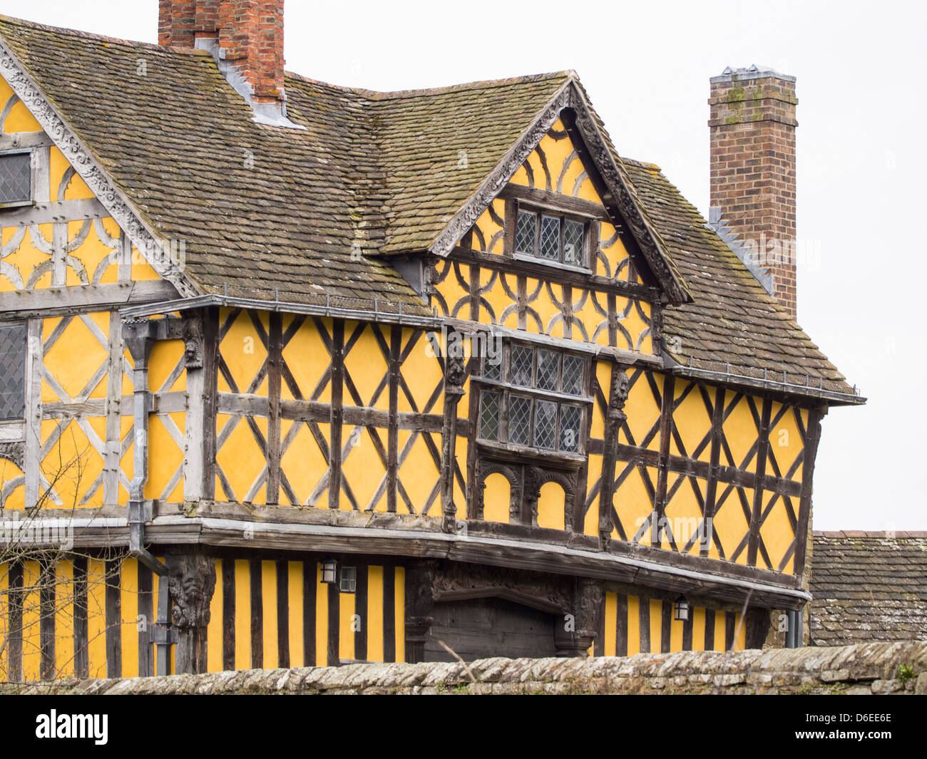 The gate house at Stokesay Castle, a fortified manor house in Stokesay ...