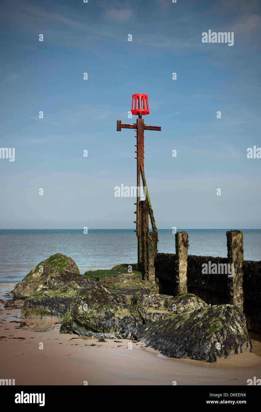 groyne and beach sheringham norfolk Stock Photo - Alamy