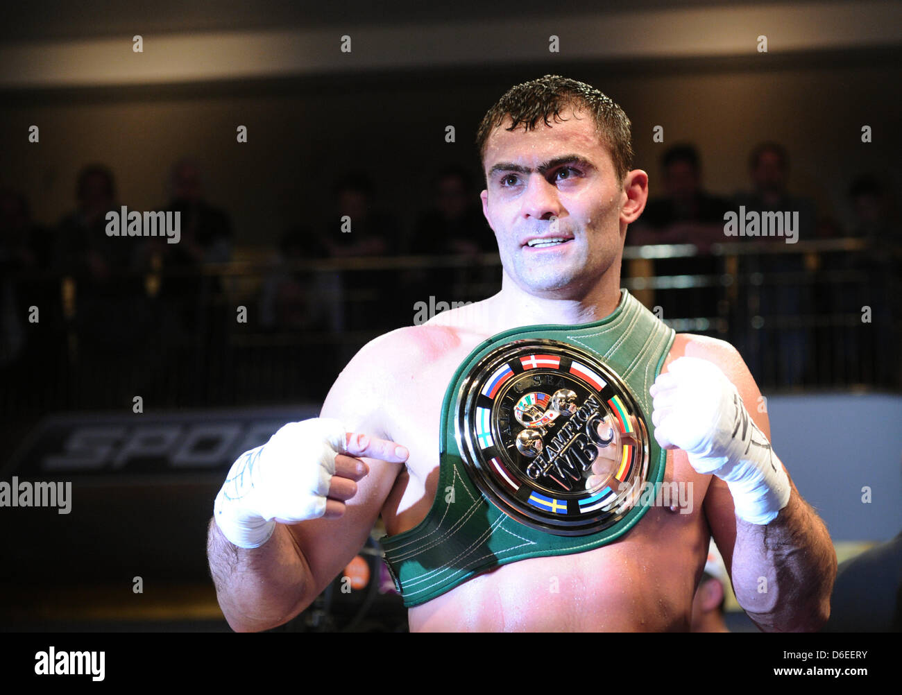 Cruiserweight boxer Ruslan Chagaev from Uzbekistan celebrates after ...