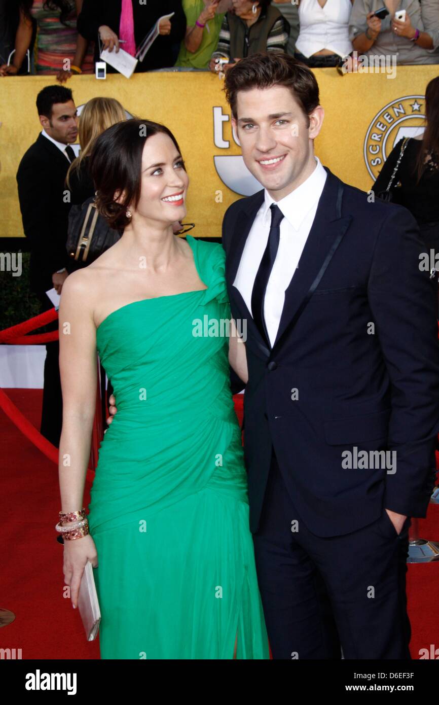 British actress Emily Blunt and US actor John Krasinski attend the 18th ...
