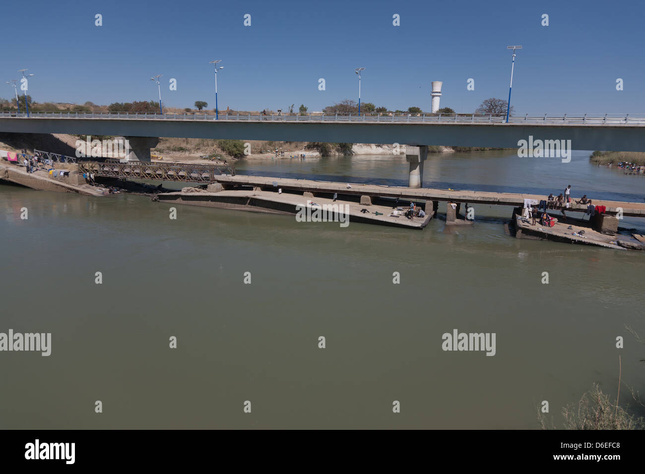 Old collapsed bridge and new bridge Stock Photo - Alamy