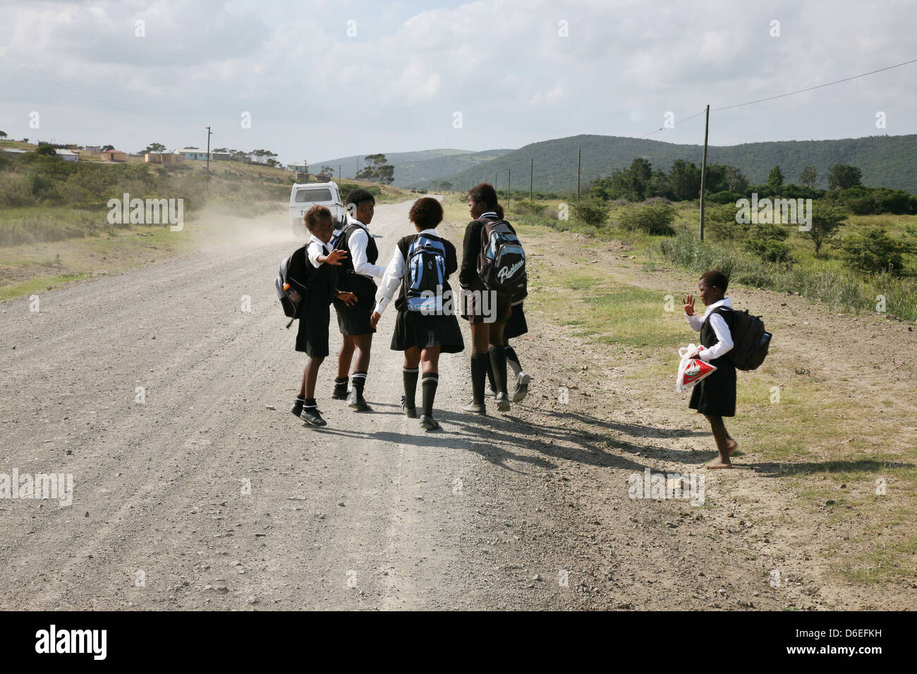 Kid Walking To School In Africa