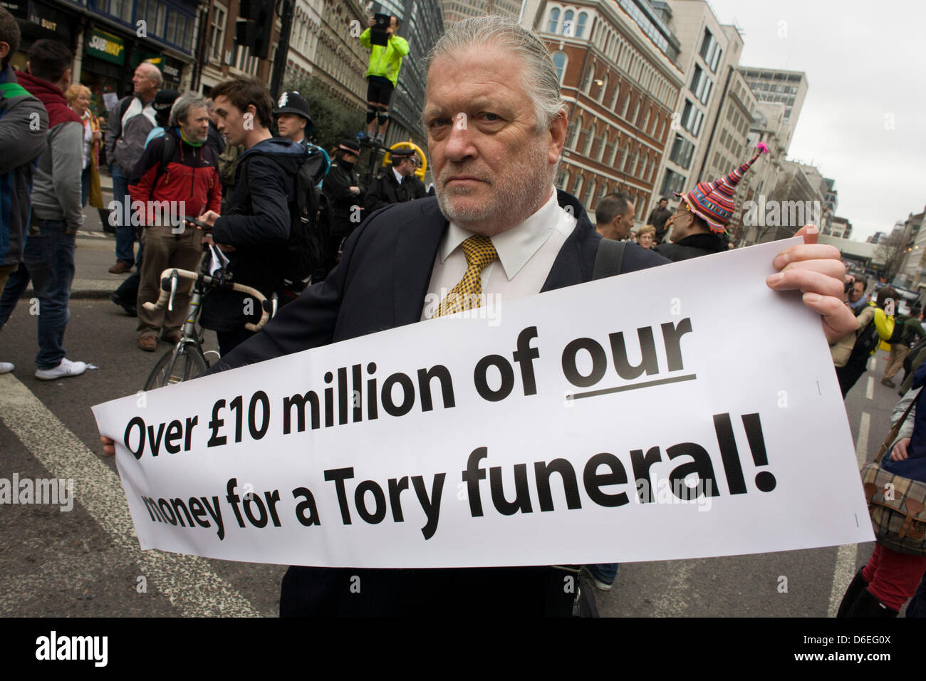 Margaret Thatcher Funeral Protests