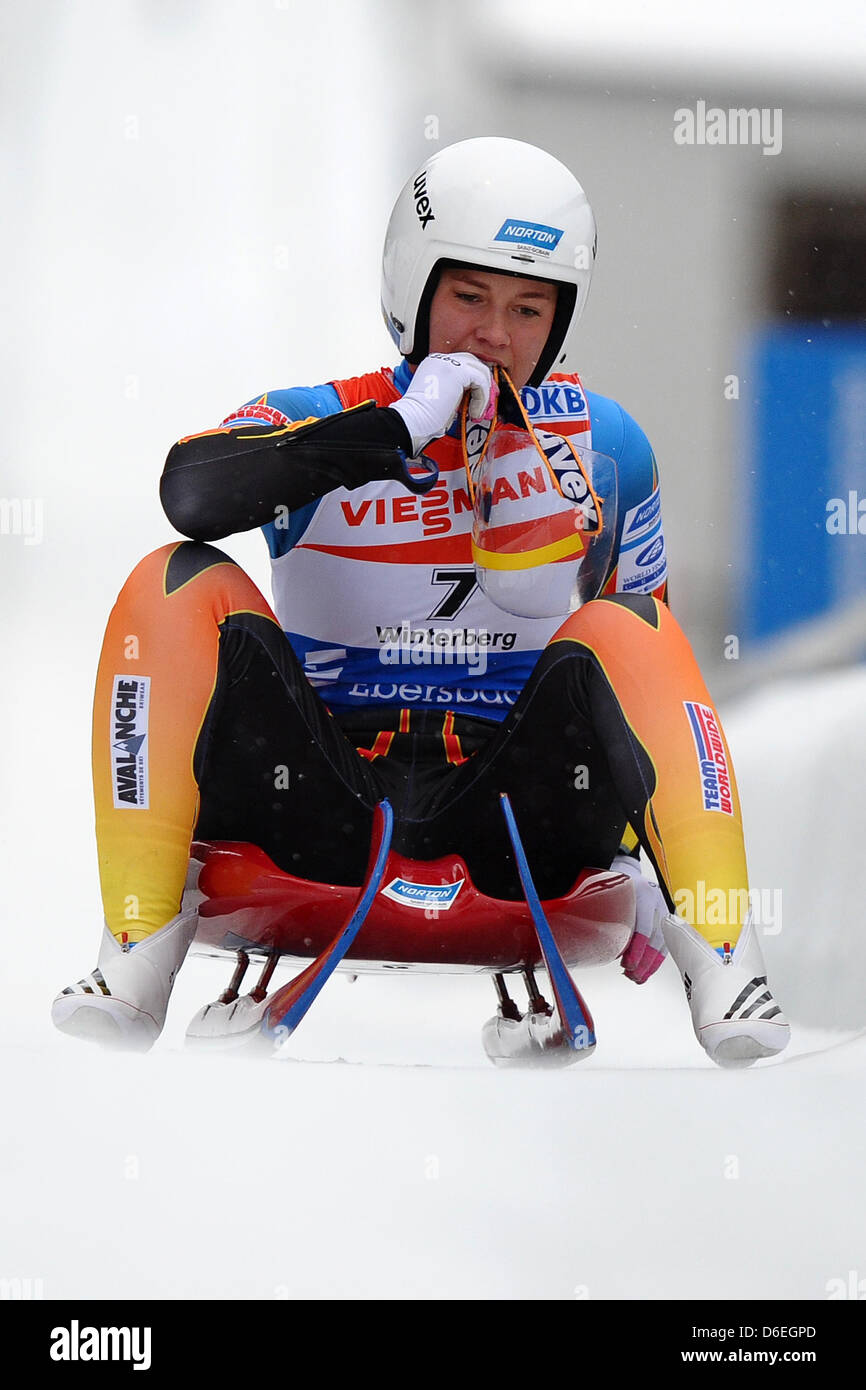 Kate Hansen from the USA takes part in the women's single of the ...