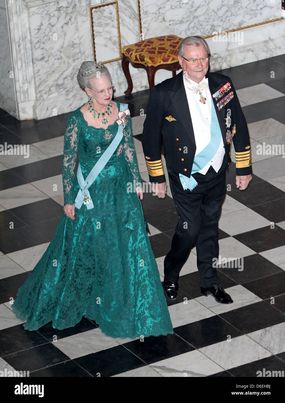Queen Margrethe and Prince Henrik of Denmark attend a dinner for the ...