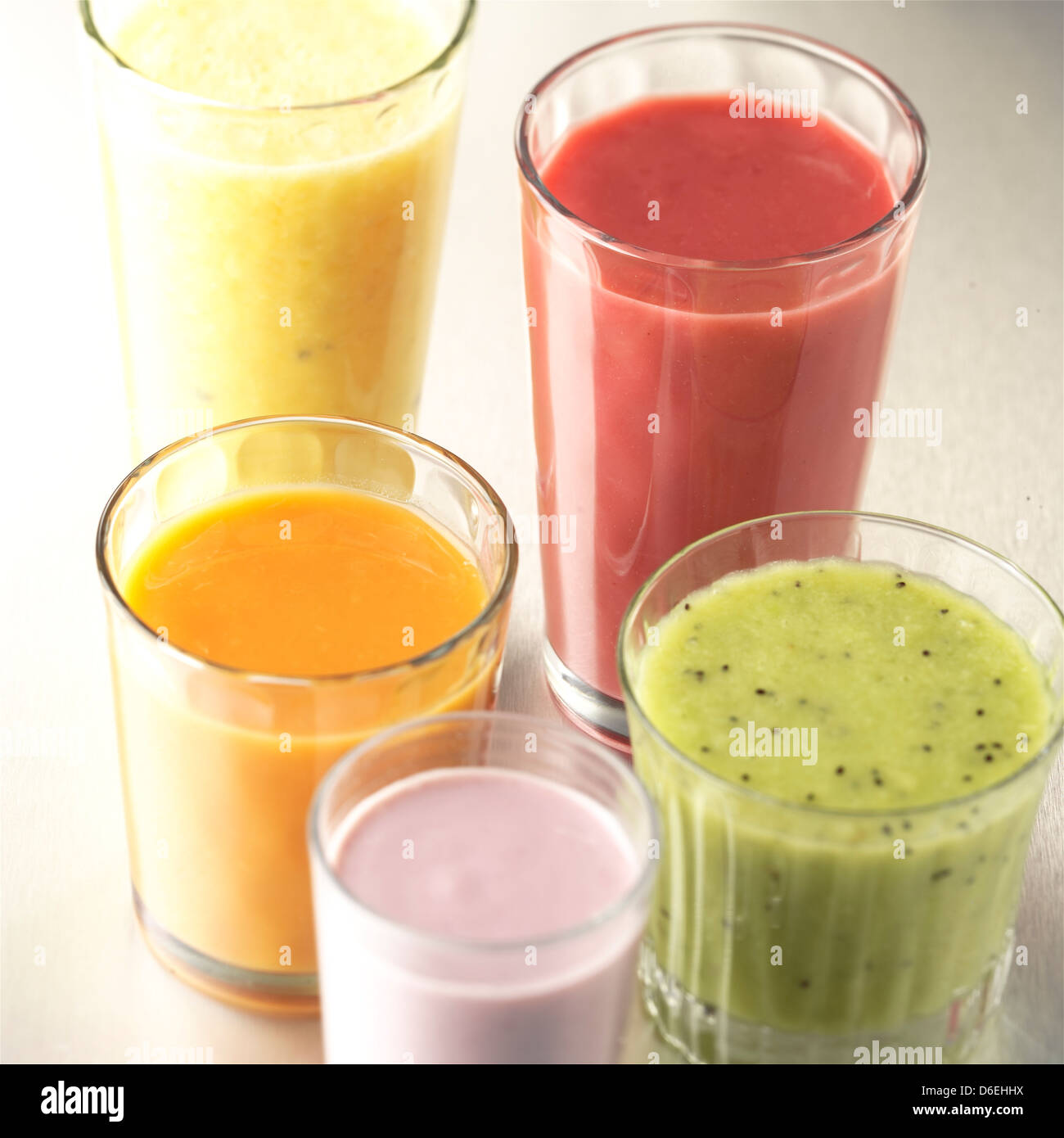 Range of Fruit Smoothies Stock Photo - Alamy