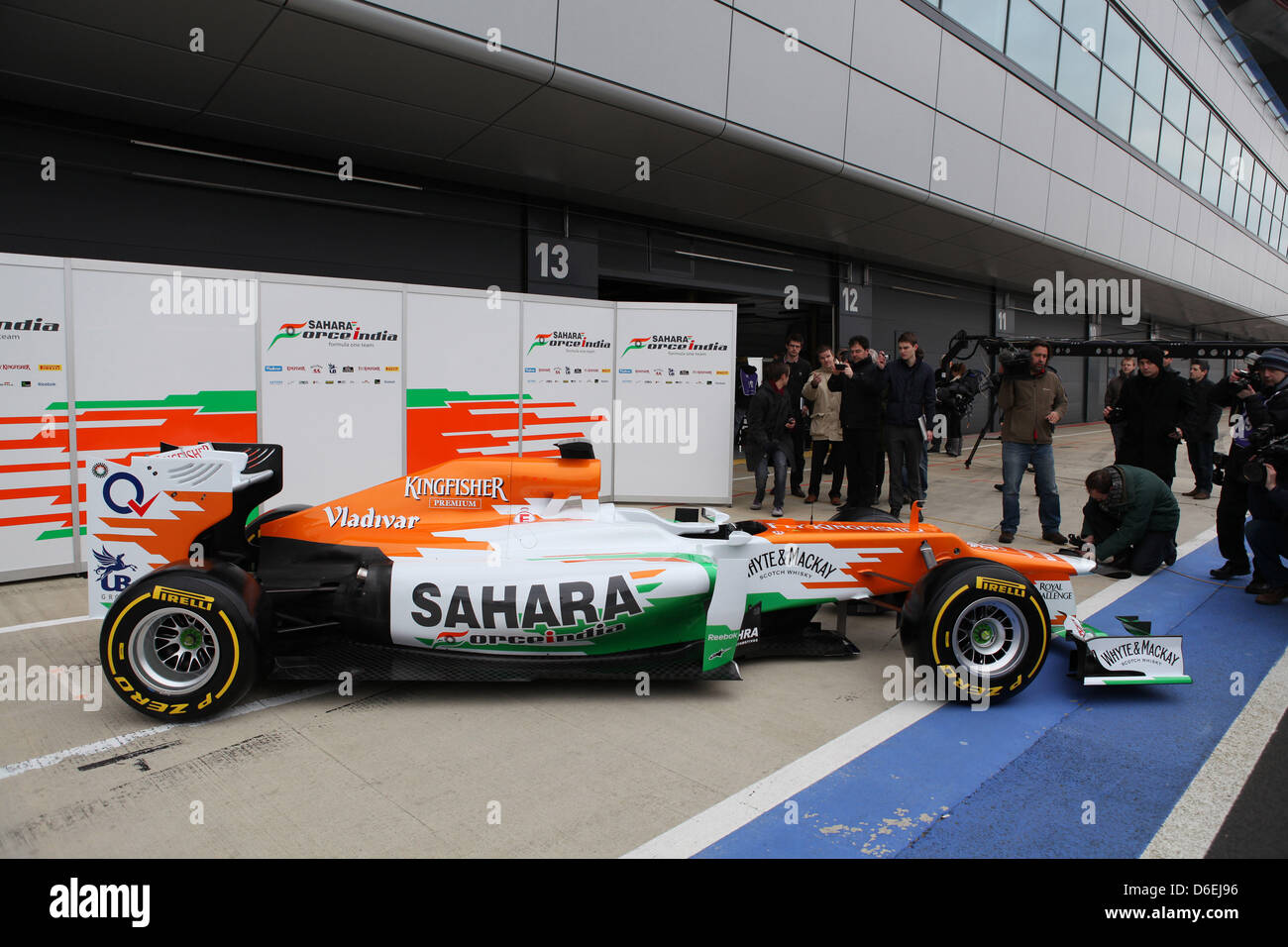 The new race car VJM05 of the Sahara Force India Formula One Team is ...