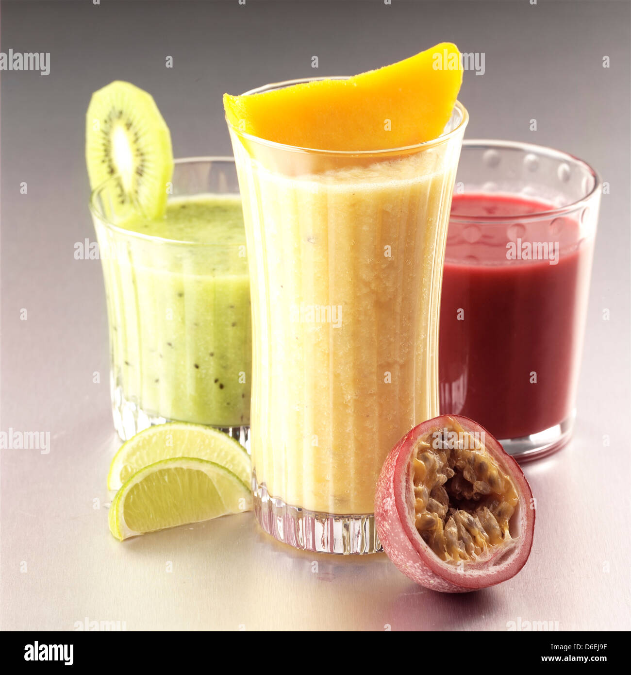 Range of fruit smoothies Stock Photo - Alamy