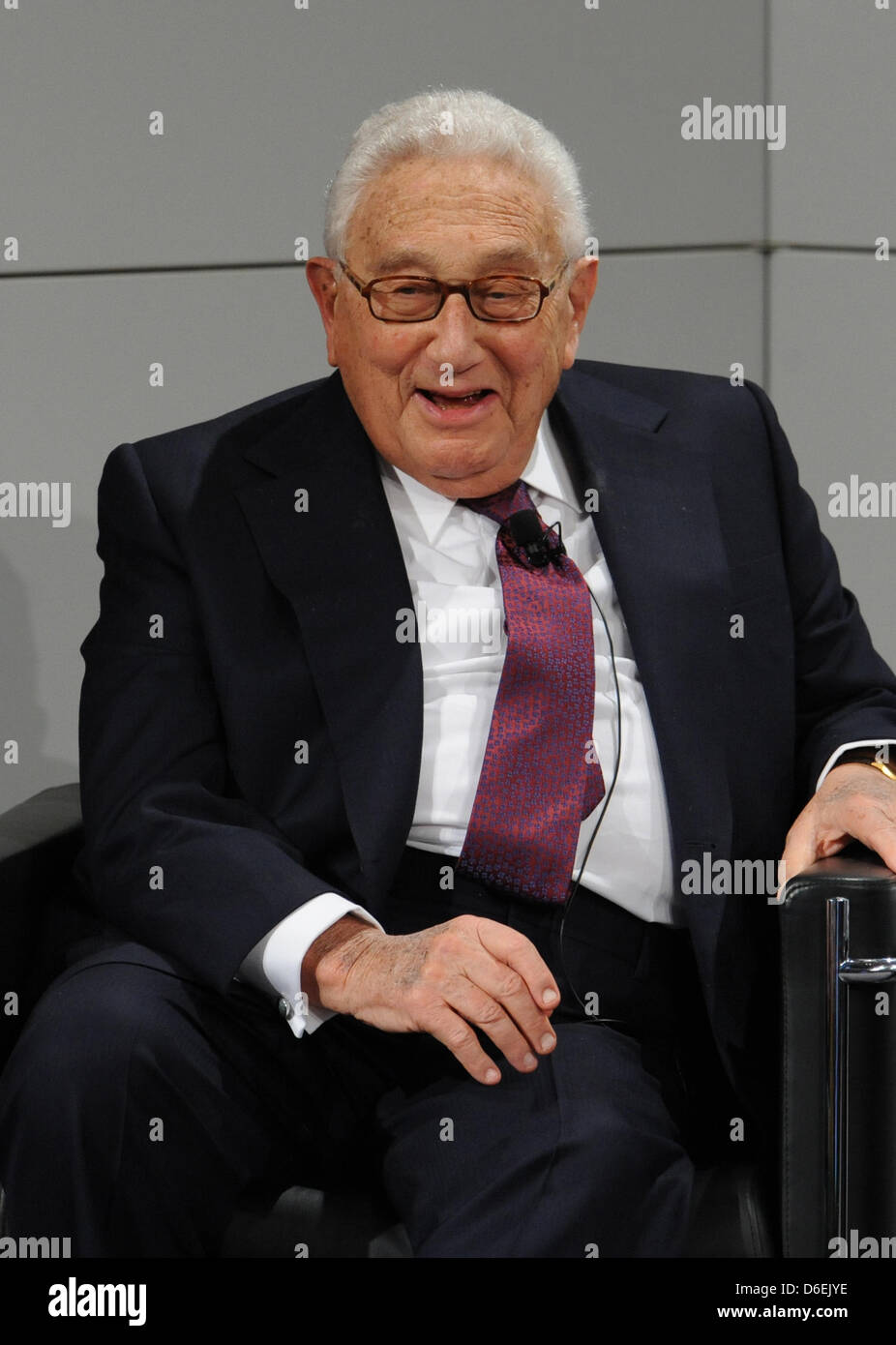 Former US Foreign Minister Henry Kissinger speaks during the 48th ...