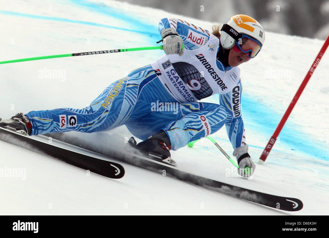 Sweden's Anja Parson races down the Kandahar downhill run during the ...