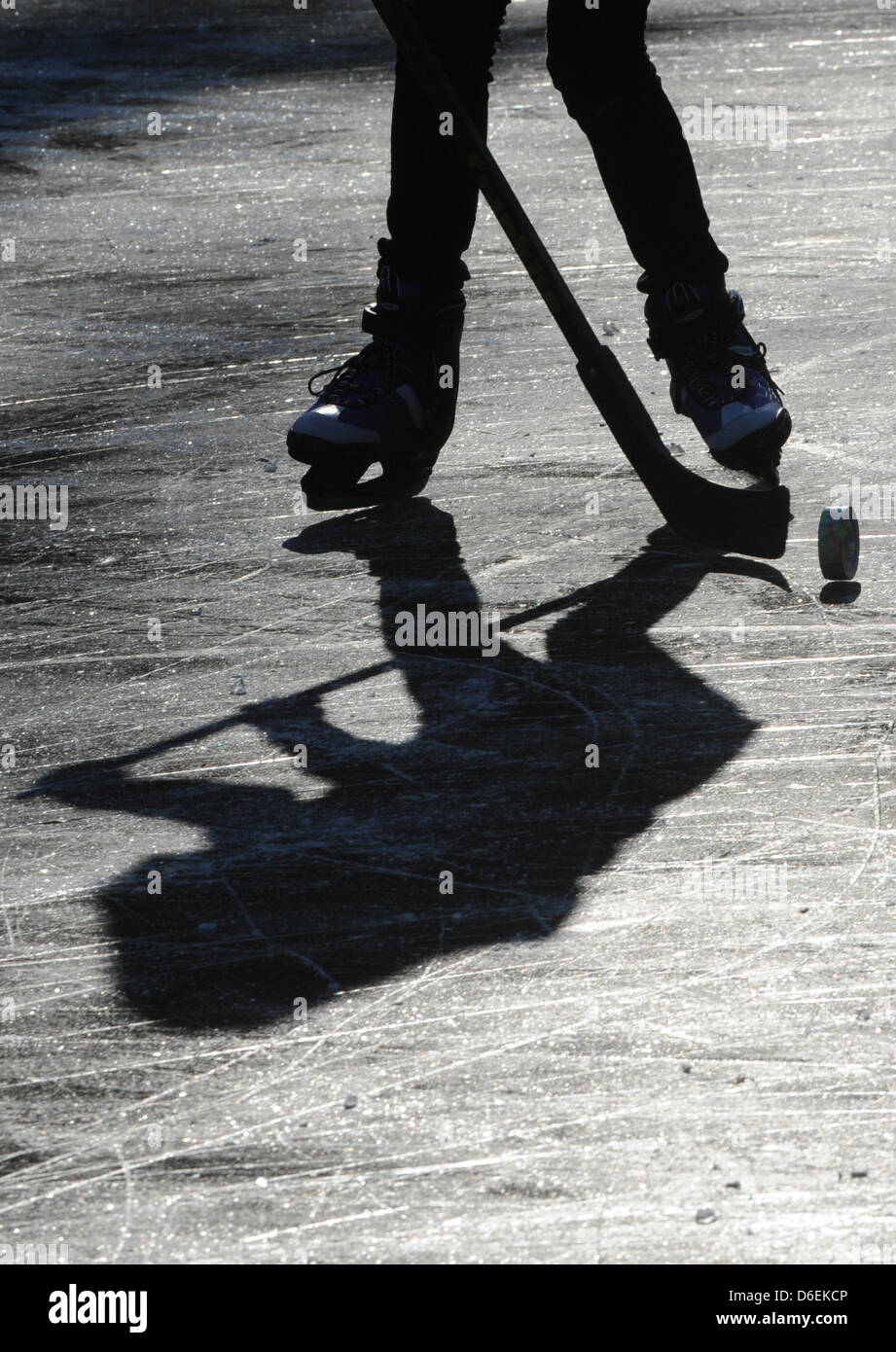Shadow ice hockey player pictured hi-res stock photography and images ...