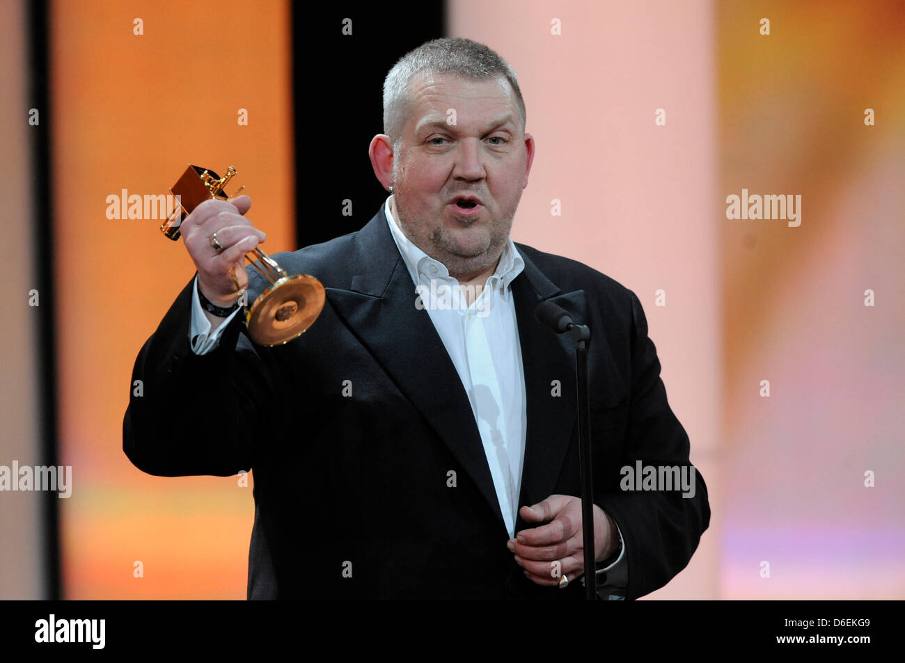 German actor Dieter Baer holds his trophy for Category "Best German ...