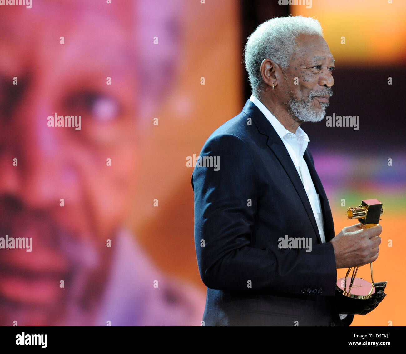 US-actor Morgan Freeman holds his trophy for Category "International ...