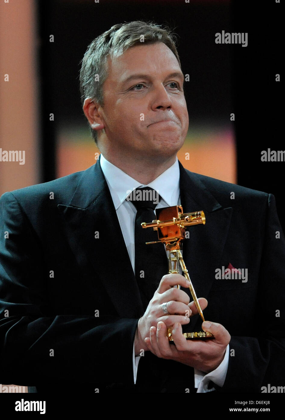 German comedian Hape Kerkeling holds his trophy for Category "Best ...