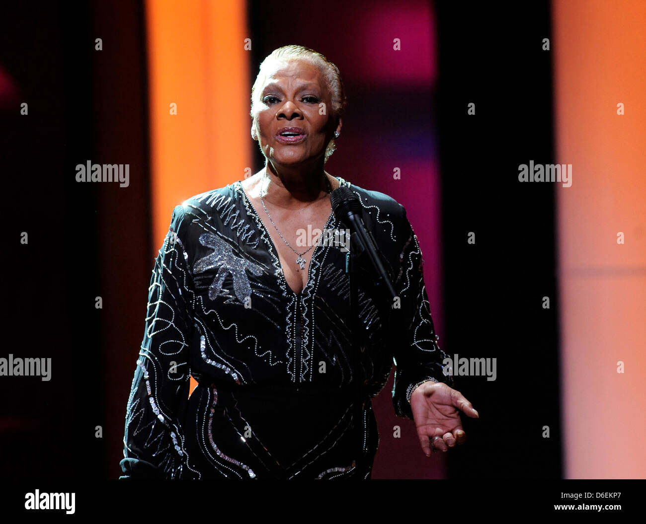 US singer Dionne Warwick performs after getting her trophy for Category ...