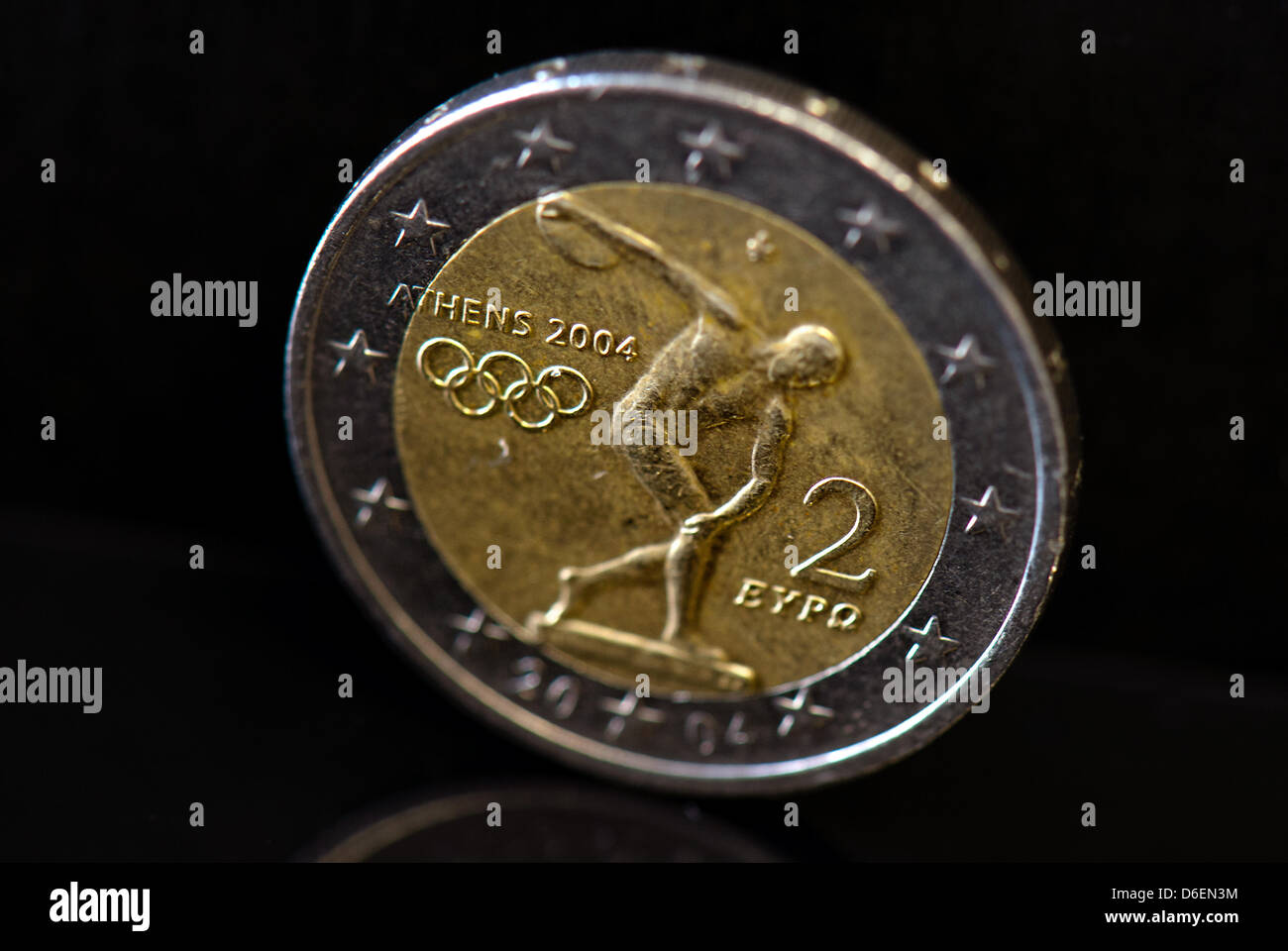 Greek two euro coin hi-res stock photography and images - Alamy
