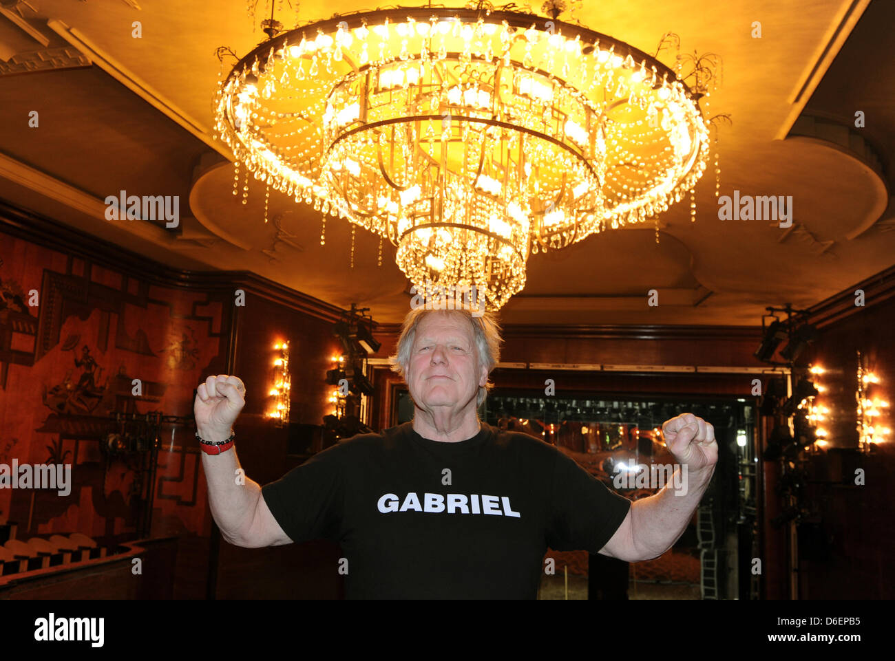 Singer Gunter Gabriel poses in the Renaissance Theater during a press ...