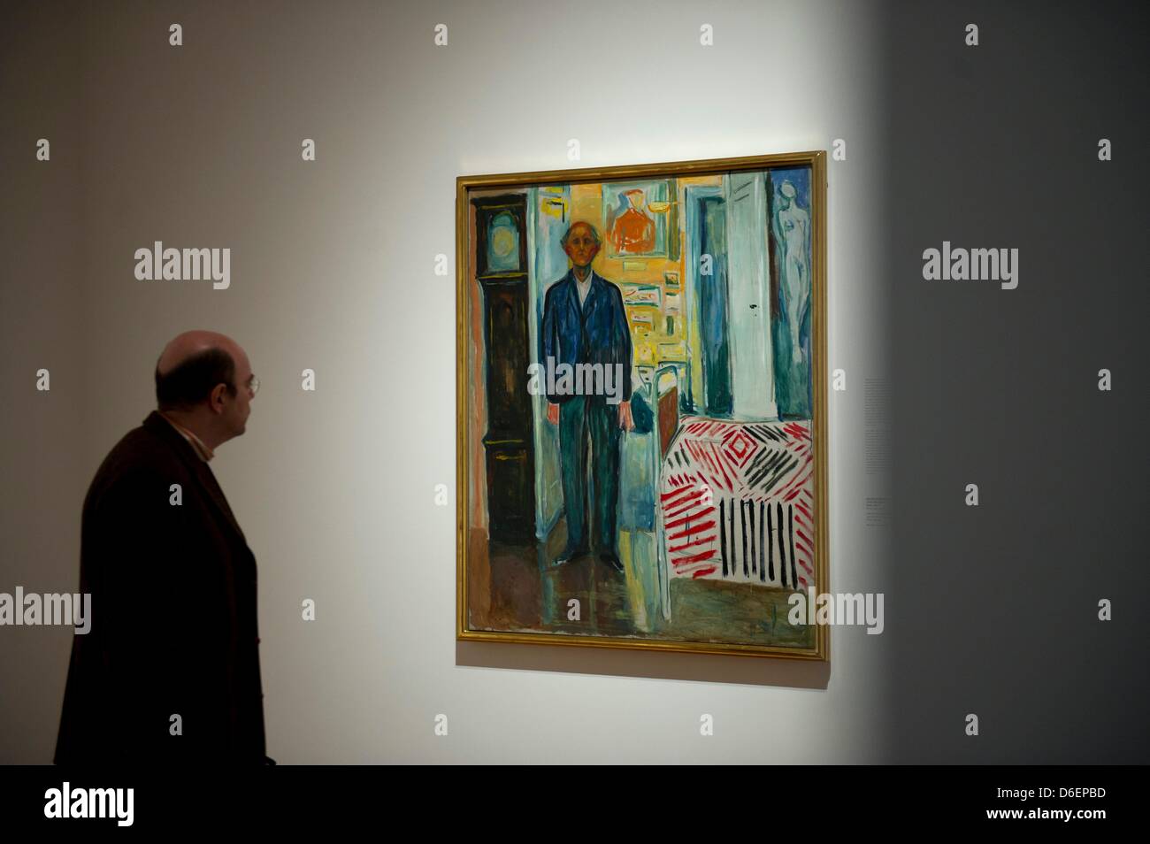 Edvard Munch Self Portrait Between Clock Bed