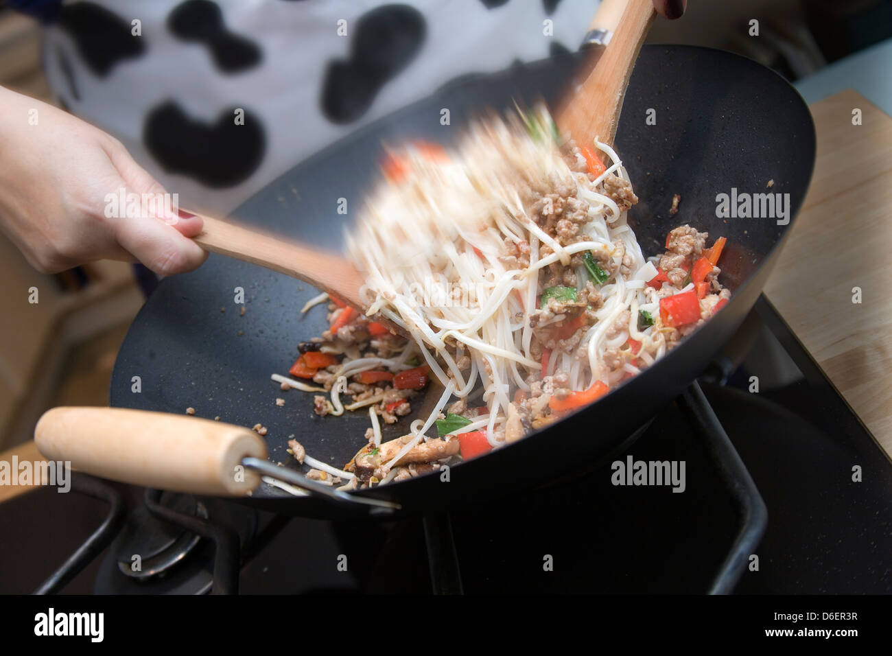 Stir-fry action/ step shot Stock Photo - Alamy