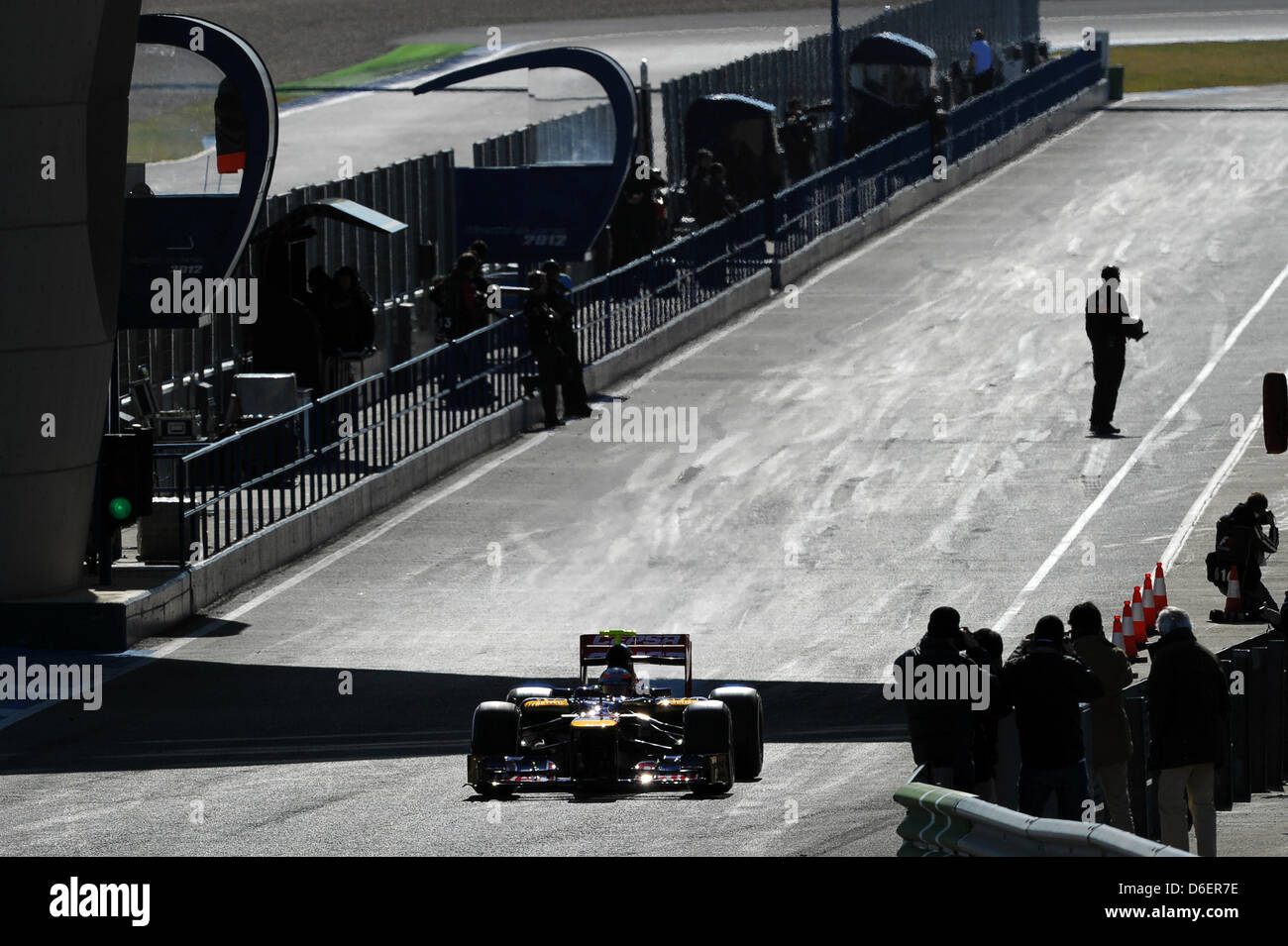 French Formula One driver Jean-Eric Vergne of Toro Rosso steers his new ...