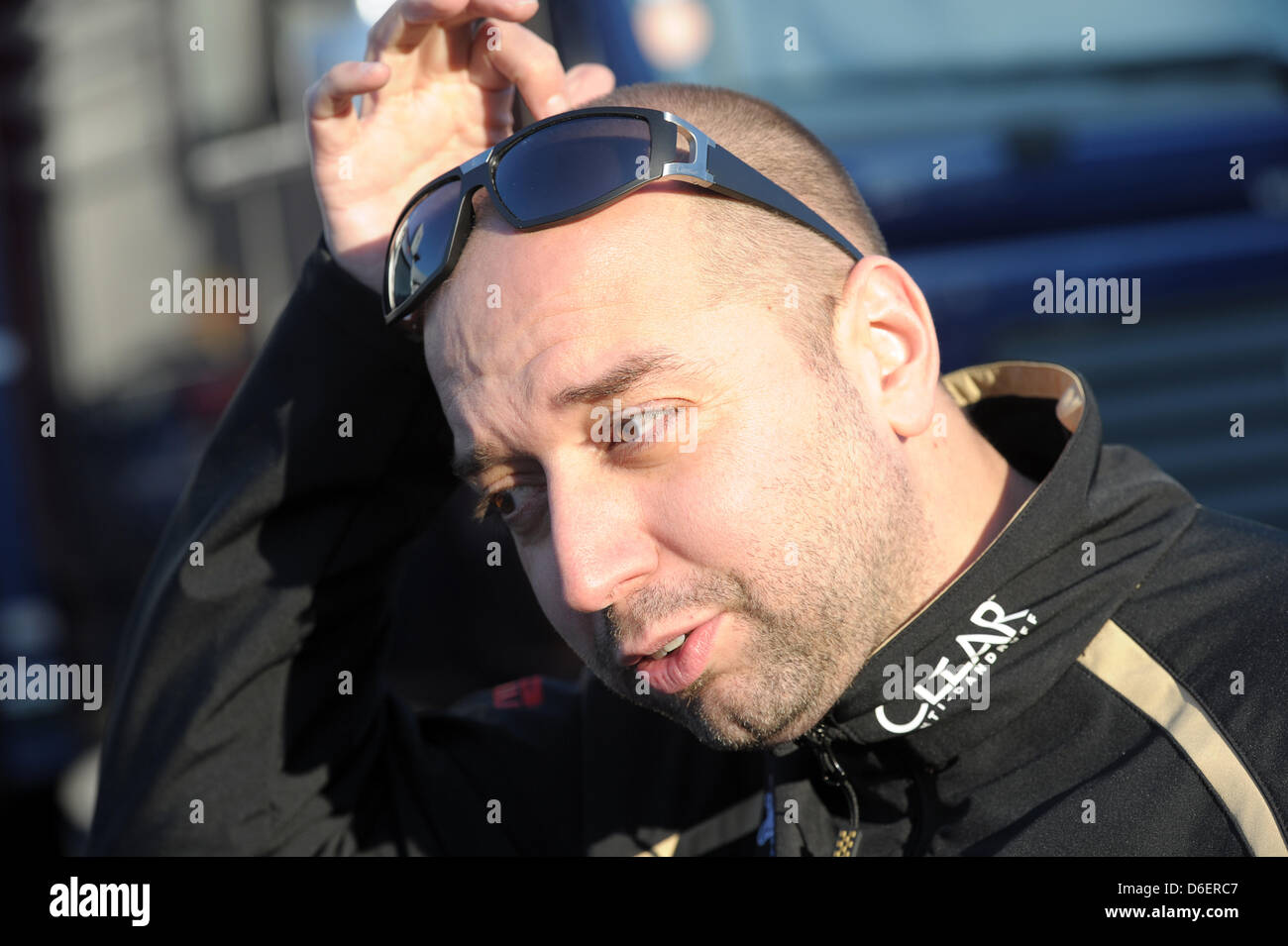 Chairman of Lotus, Gerard Lopez, pictured during the training session ...