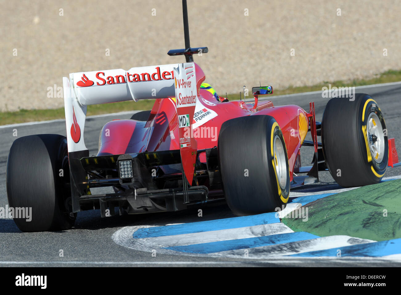 Brazilian Formula One driver Felipe Massa of Ferrari steers his new ...