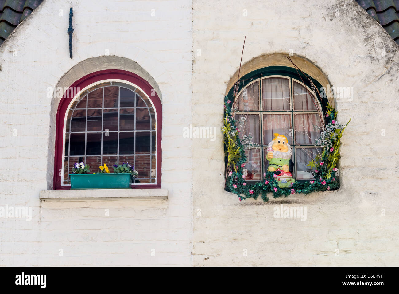 Beautiful decorated windows in Bruges, Belgium Stock Photo - Alamy